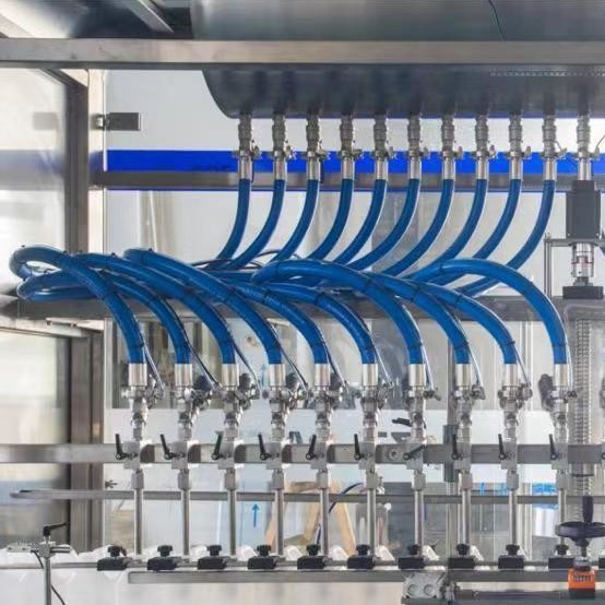 Quality 0.6mpa Disinfectant Production Line 50hz 1kw Multi Head Liquid Filling Machine for sale