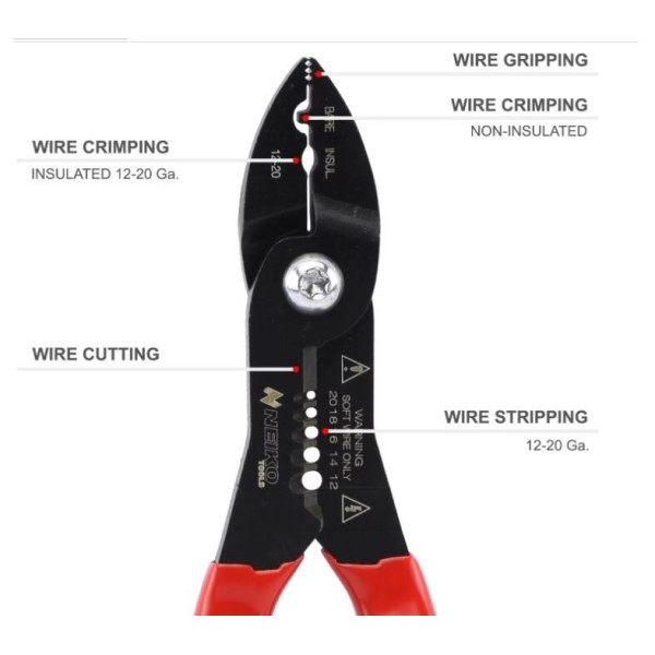Quality Compact Electricians Wire Stripping Plier Cutters 4 In 1 Multi Purpose for sale
