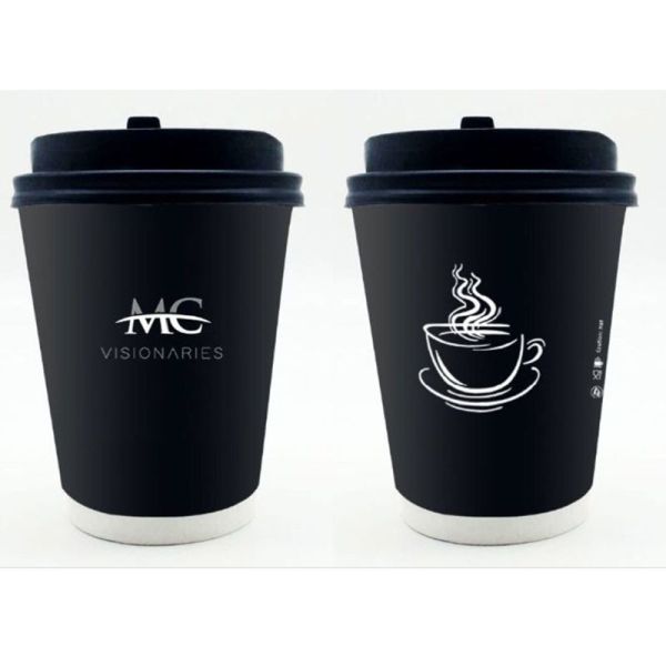 Quality EN13432 Disposable Paper Cups 400Ml 12Oz Custom Takeaway Coffee Cups With Lid for sale