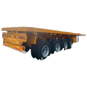 Quality 100T Maximum Load Capacity Flatbed Container Semi-Trailer with Mechanical for sale