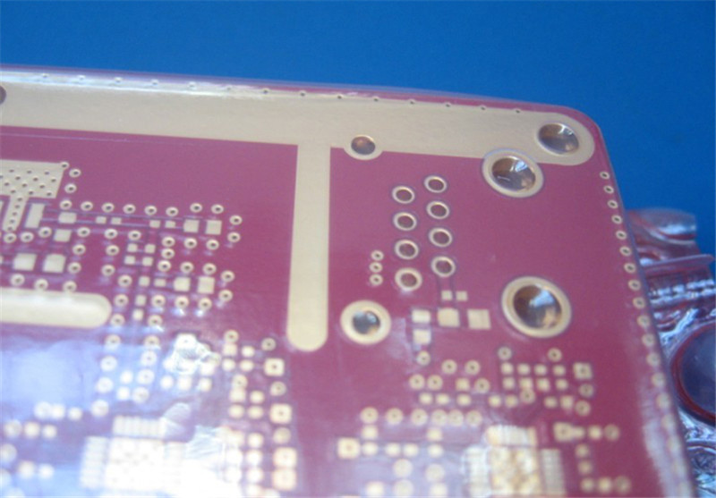 Quality 10 Layer RF PCB Built On RO4350B and FR-4 Combined With Red Solder Mask and for sale