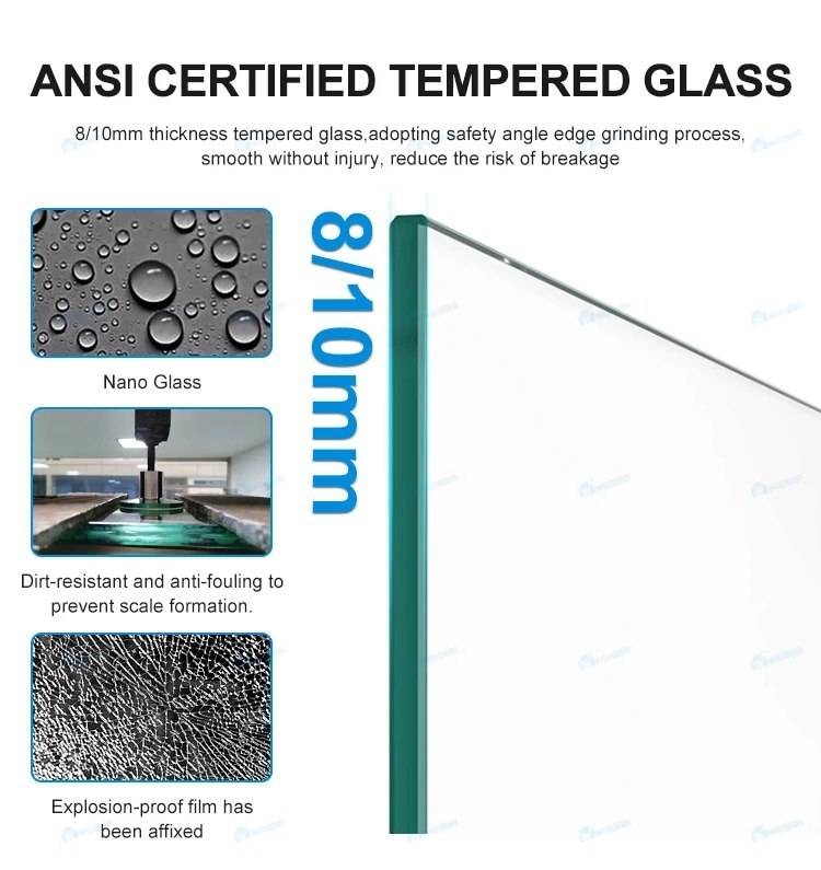 Factory Price Tempered Glass Sliding Shower Frame Bathroom Sliding Glass Shower Door Bathroom Shower Panel