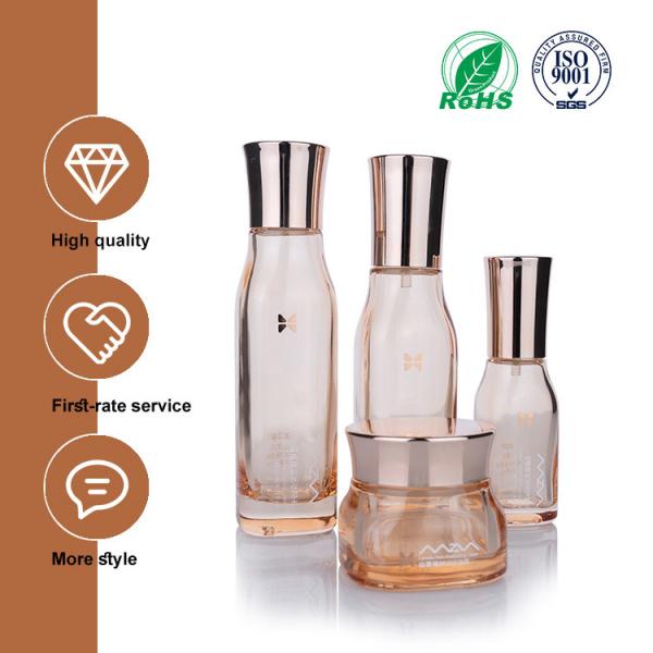 Quality 100ml 120ml Pink Transparent Lotion Bottle Skincare In Glass Packaging for sale