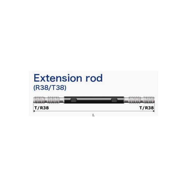 Quality R38/T38 Rock Drilling Rod Carbon Steel Threaded Extension Rod 3050mm for sale