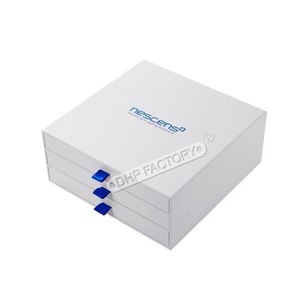 Quality Customization Rigid Drawer Box With Ribbon Handle Gift Packaging Box for sale