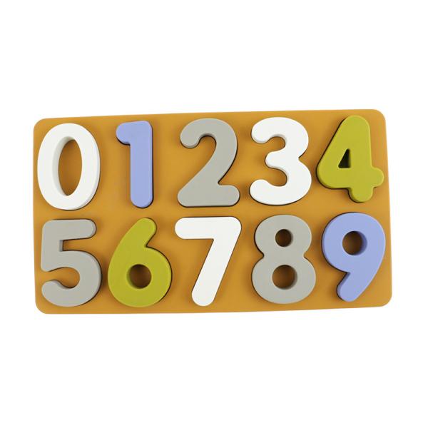 Quality Educational Training Silicone Puzzle , Arabia Number Shape Toddler Jigsaw Puzzle for sale