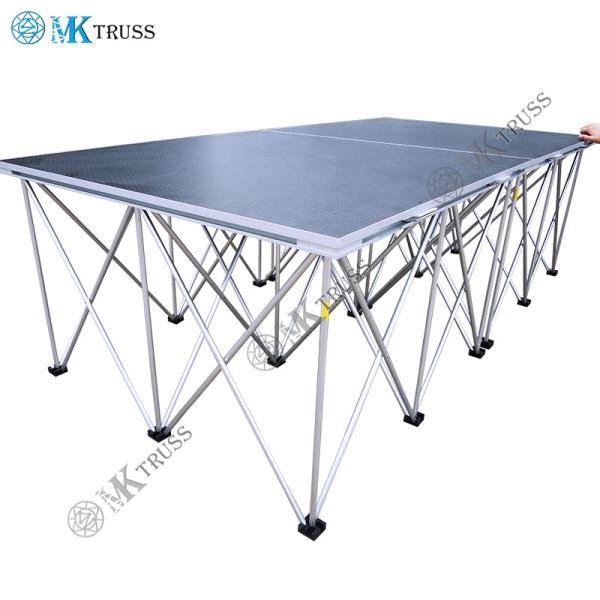 Quality Assembly 4'x8' Adjustable Event Stage Platform with Black and Customized Design for sale
