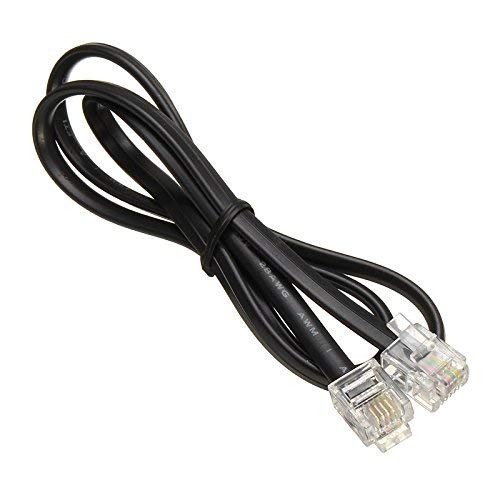 Quality Shielded RJ11 Coiled Telephone Cable 4P4C 24AWG Black PVC for sale