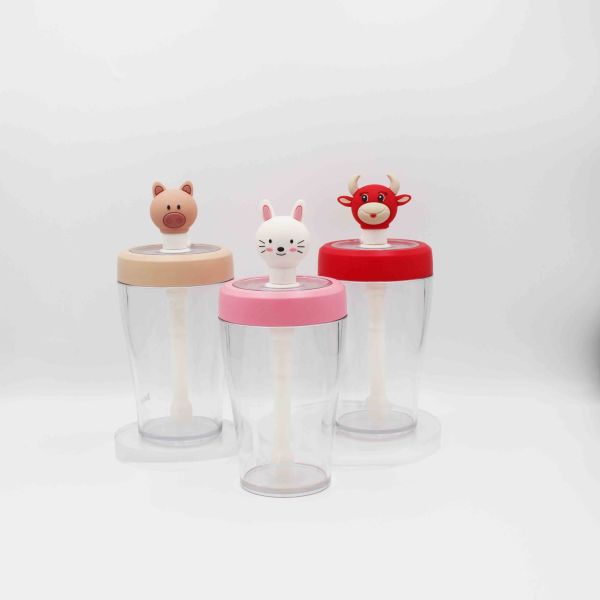 Quality Eco Friendly FDA Plastic Straw Water Bottle Cartoon Type For Kids for sale