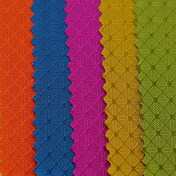 Quality 100% Nylon Ripstop Bag Fabric Diamond Chessboard Grid Pattern Nylon Woven Fabric for sale
