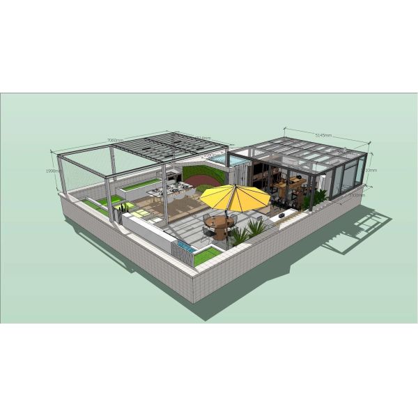 Quality Home Glass Sun Room Easy Installation Rain Resistance Glass Ceiling Sunroom for sale