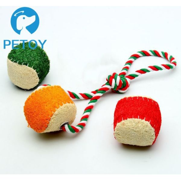Quality Durable Loofah Squeaky Rope Dog Toys Long Service Life BSCI Approved for sale