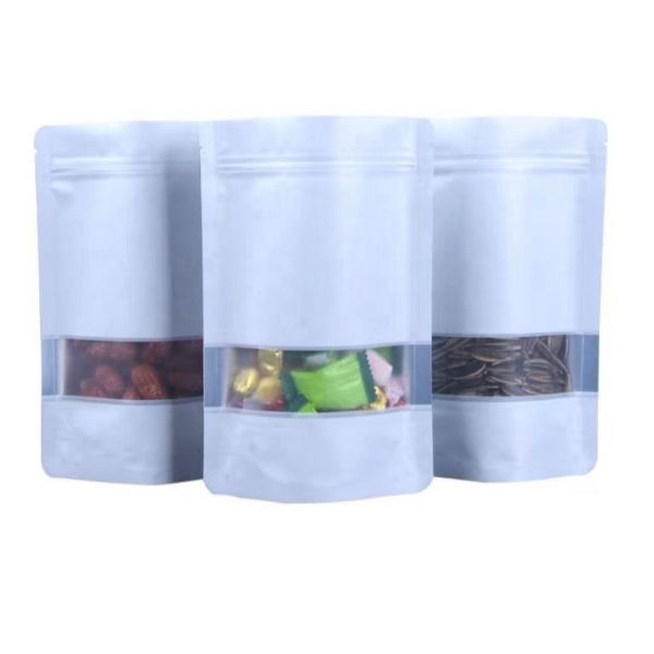 Quality Customizable Stand up Pouch With Window Food Packaging Bag Ziplock Bag for sale