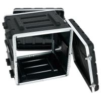 Quality 4 Twist Locks Black Rack Mount Case 17" Depth ABS 10u Rolling Rack Case for sale