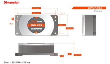 IP67 Protection High Frequency Current Sensor With 300Hz In Dual axis Measuring
