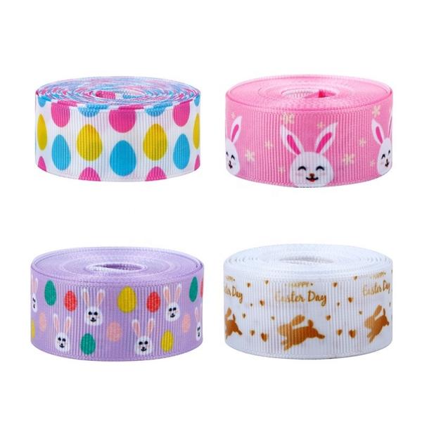 Quality 1" Width Custom Printed Grosgrain Ribbon for Easter Gift Package Wrapping from for sale