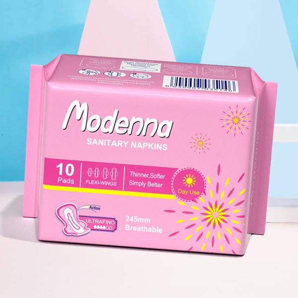 Quality OEM 290mm Hygiene Biodegradable Sanitary Napkin Cotton Feminine Sanitary Pad for sale