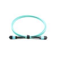 Quality MPO-MPO OM3 Fiber Optic Patch Cable 12-Core Multimode 50/125 Low Loss LSZH Jacket for sale