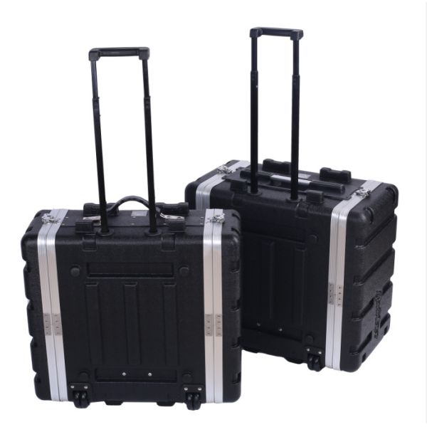Quality Easy Carry Audio 4U 3U Rolling Rack Mount Case ABS+Aluminum Frame for sale