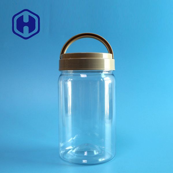 Quality FSSC 850ml Cylinder Leak Proof Plastic Jar With Lid Handle for sale