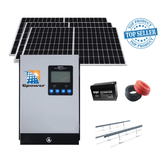 Quality 240VAC 50A Hybrid Grid Solar System Grid Tie Solar Kit With Battery Backup for sale
