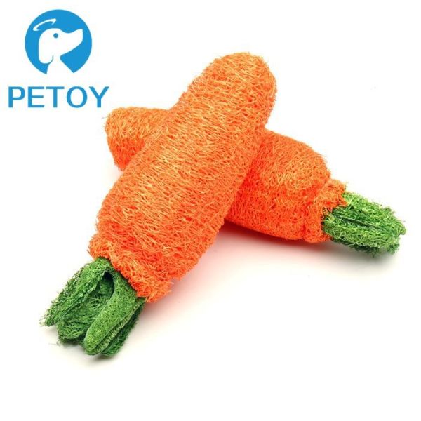 Quality Cute Carrot Loofah Durable Pet Toys / Bright Color Big Dog Rope Toys for sale