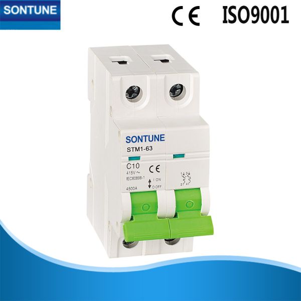Quality STM1-63 Device MCB Circuit Breaker White Plastic Texture High Working Reliability for sale
