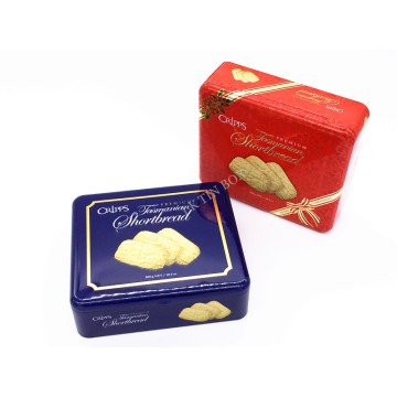 Quality Christmas Blue Rectangular Tin Box For Chocolate Cookie Gift Promotions for sale