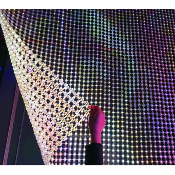 Quality 1110PCS/M2 Transparent Flexible Led Grid Screen RGB SMD for sale