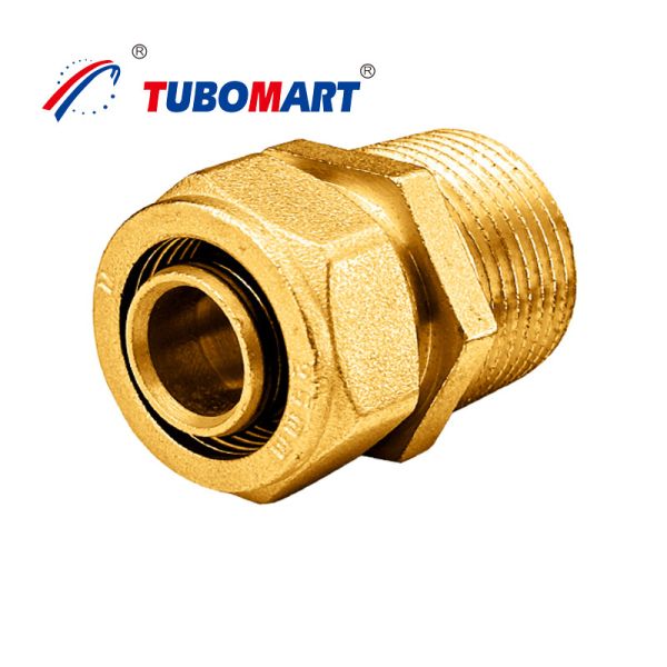 Quality Brass PEX Pipe Compression Fittings Chrome Plated For Leak Proof Connections for sale