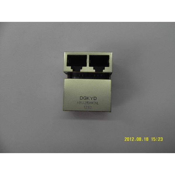 Quality PCB mount 10 / 100 BASE 2 Port RJ45 Network Connector with Lan Transformer 100BASE for sale