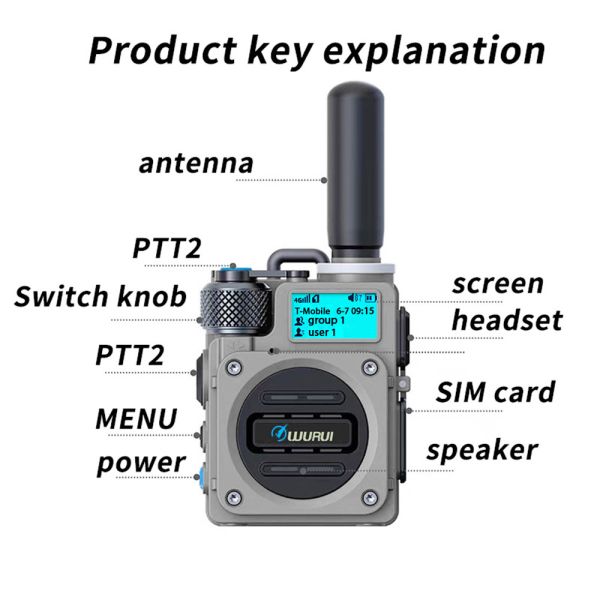 Quality 5000KM Talk Range Handheld 4G POC Walkie Talkie for Unlimited Communication for sale