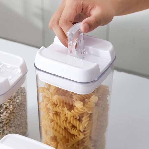 Quality Airtight 7 Pieces Plastic Cereal Containers With Easy Lock Lids Transparent for sale