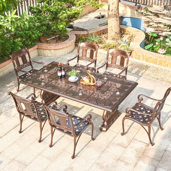 Quality Outdoor Cast Aluminum Table and Chair Furniture Courtyard Balcony Garden Sets Customized for sale