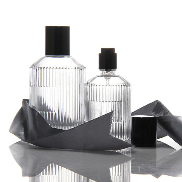 Quality Cylinder Transparent Perfume Bottle OEM 50Ml Glass Perfume Bottle With Gift Box Pump Sprayer for sale