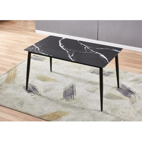 Quality Painted Petal Leg 90cm 50kgs Modern Black Dining Table for sale
