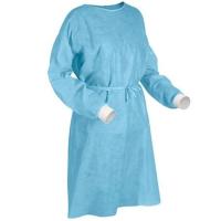 Quality Ribbon Ties In Neck Disposable Lab Gown , Waterproof Surgical Gowns Solid Light for sale