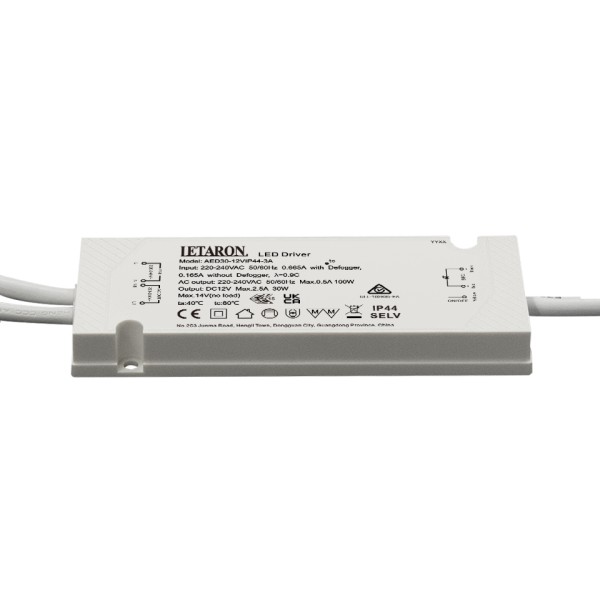 Quality 30W 12V 220-240V Super Slim EU LED Driver IP44 with Class II Protection for for sale
