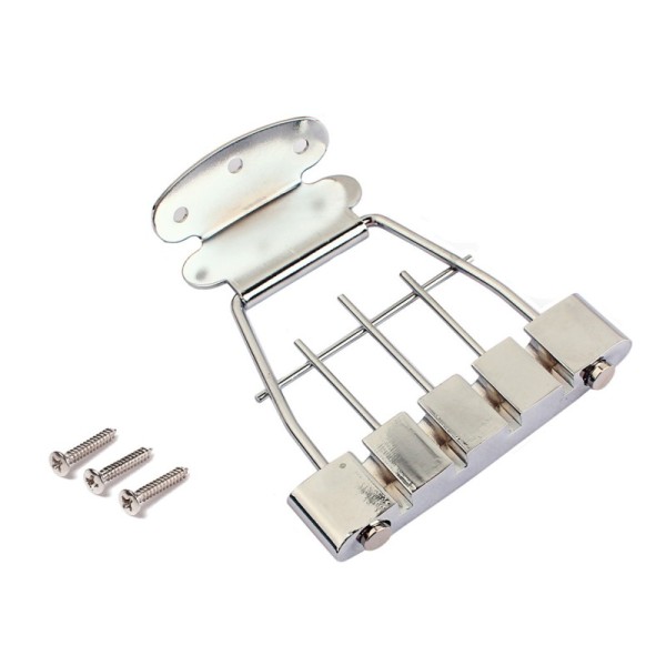 Quality Jazz Bass Bridge Tailpiece Silver 4 Strings Low Tailpieces Replacement Zinc Alloy for sale