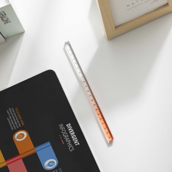 Quality School Creative Stationery Gradient Color Acrylic Transparent Cubic Ruler for sale