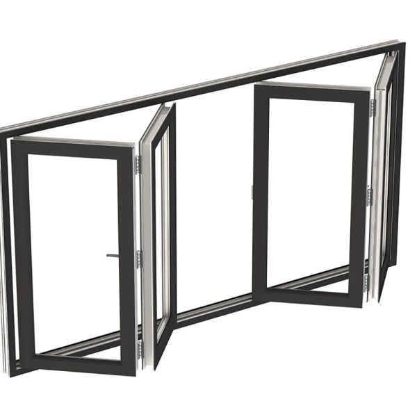 Quality Modern Design Folding Screen Soundproof Glass Aluminium Bifold Windows With ≤2.1 K Value for sale