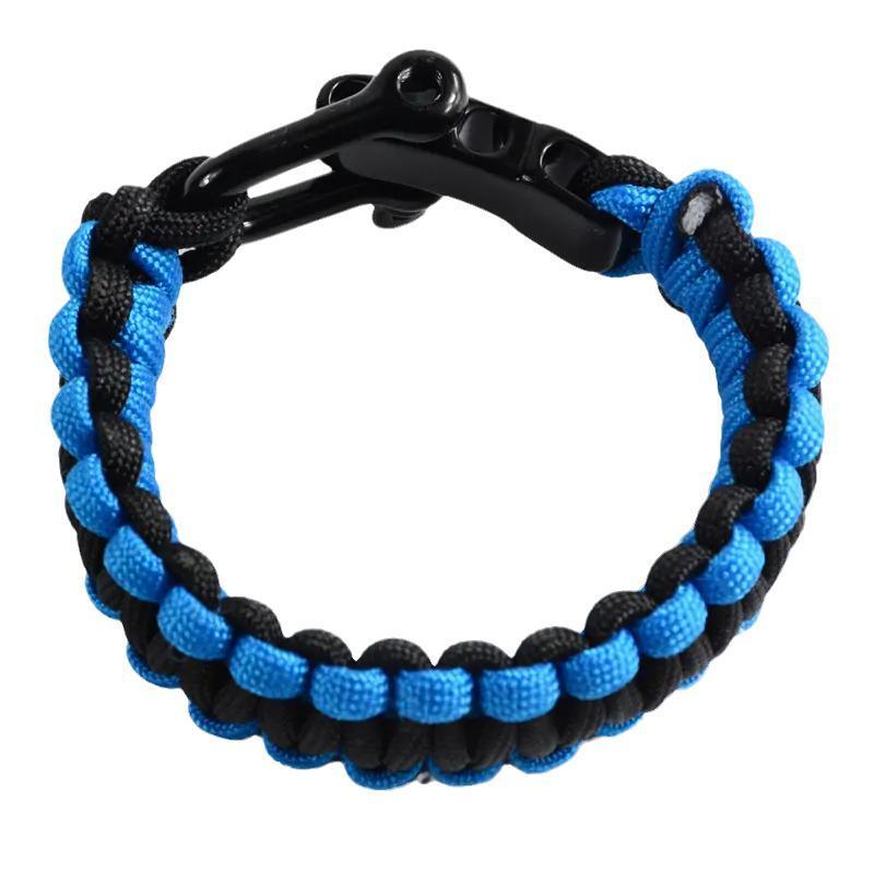 Custom 550 Paracord Survival Bracelet Adjustable Polyester Rope Wristband with D Shackle