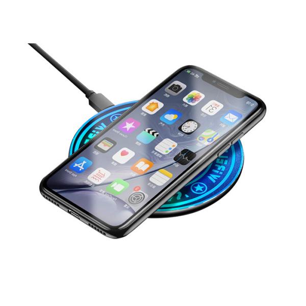 Quality 10W Magic LED Glowing QI Standard Wireless Charging Pad for sale