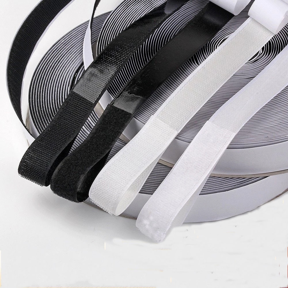 Quality 20mm Self Adhesive Hook And Loop Tape Black 2 Inch Rolls Hot Melt Glue for sale
