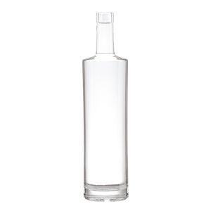 Quality Screen Printing Cork Sealing Clear Flat Glass Bottle for Customized Liquor for sale
