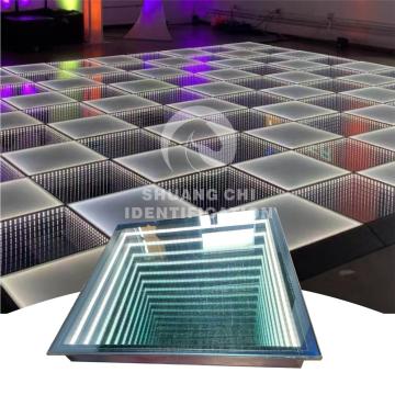 Quality Portable 3D Infinity LED Mirror Digital Tiles Dance Floor Light for Weddings and for sale
