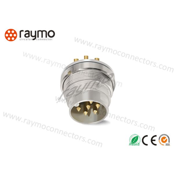 Quality Front Fixed Mounted Plug Threaded Electrical Connector, Metal Circular Connector for sale