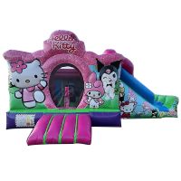 Quality PVC Cartoon Pink Inflatable Bouncer House Slide with CE/EN71/EN14960 Certificate for sale