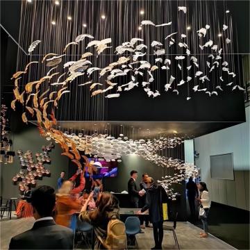 Quality Modern Art Glass Feather Chandeliers for sale