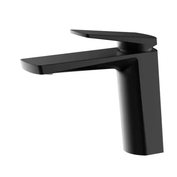 Quality Adjustable Polished Brass Type Ceramic Valve Core Cold Hot Matte Black Basin Sink Faucet Mixer Tap for sale